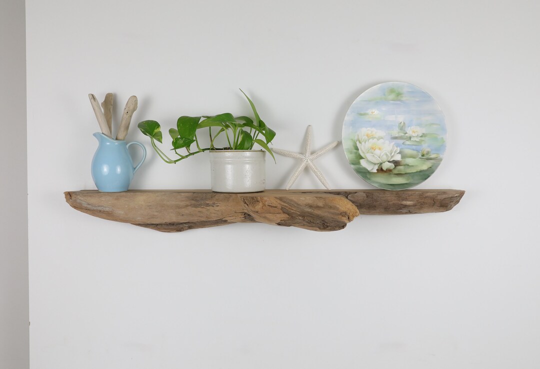 Driftwood Shelf, 32-1/2, Floating, Natural Wood, Display, Wall Shelf ...