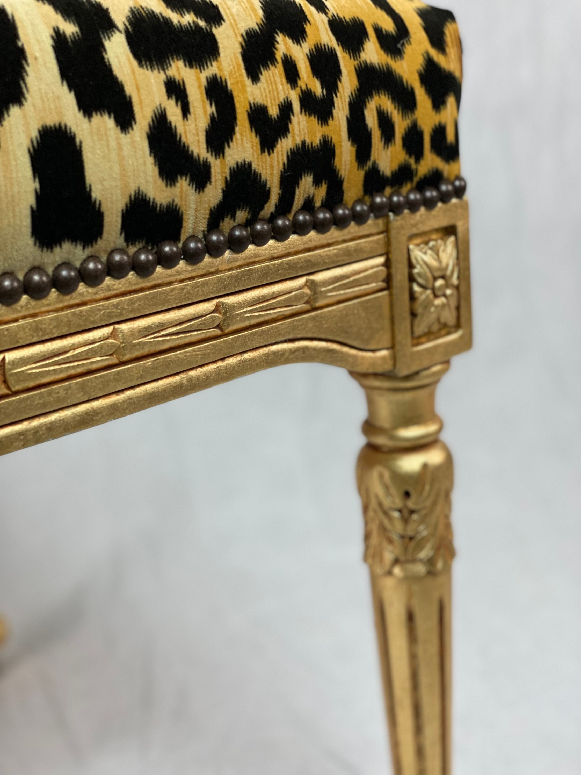 Free Ship-can Replicate-sold Gold Leaf Aged Finish Golden Leopard ...