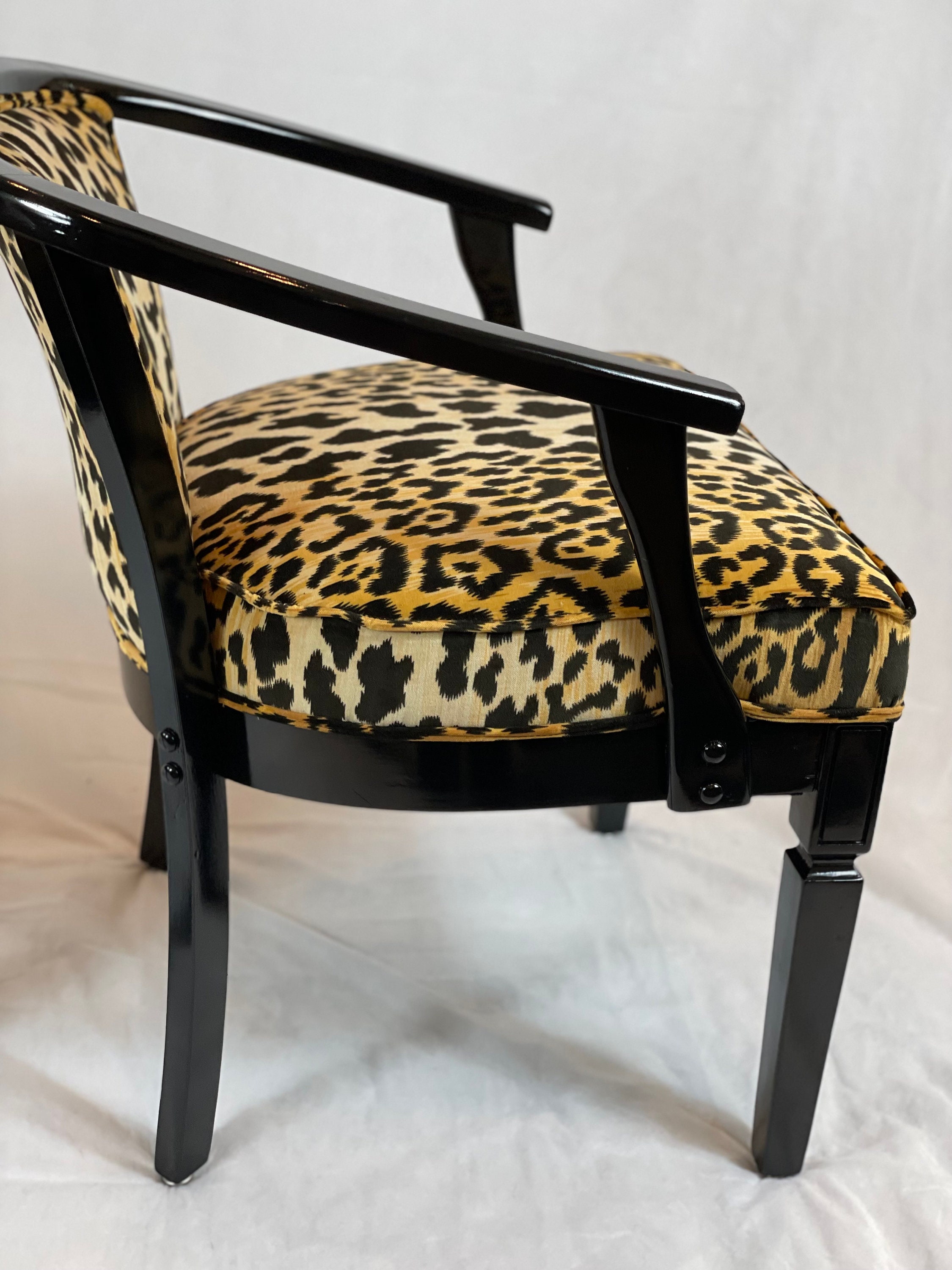 Can Replicate-free Shipping-sold-pair Leopard Barrel Chairs Vintage - Etsy