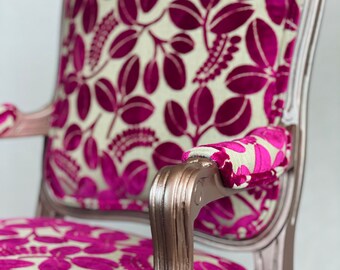 Pink Floral Chair - Etsy