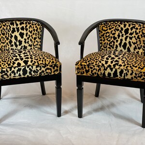 Can Replicate-free Shipping-sold-pair Leopard Barrel Chairs Vintage - Etsy