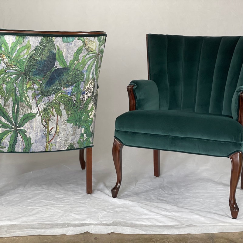 Pair Vintage Velvet Chair - Etsy