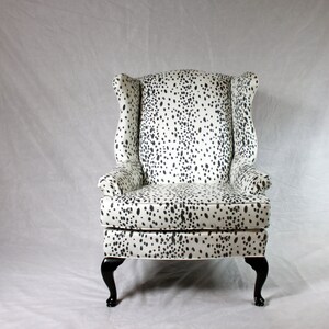 Free Shipping CAN REPLICATE SOLD Dalmatian Fabric Faux Suede Wing Back ...