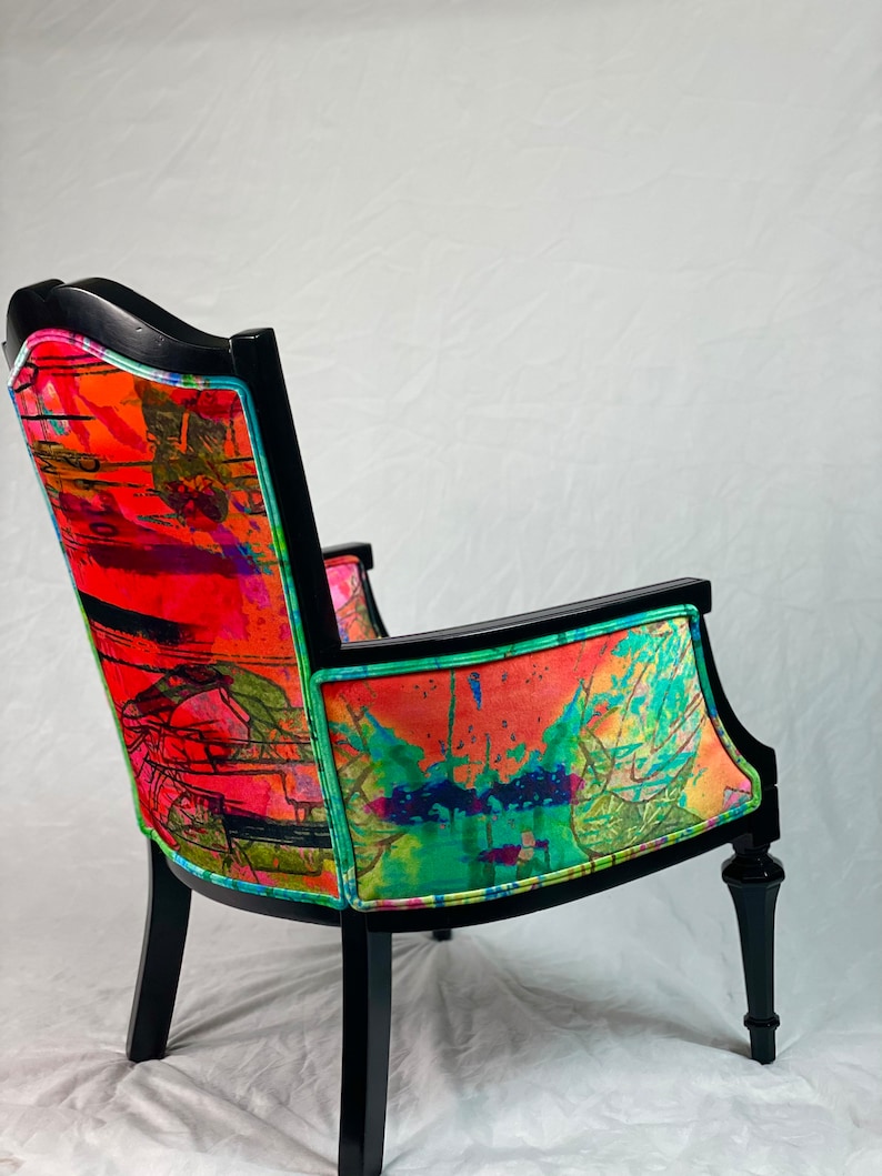 Free Ship- Can Replicate- Soldvintage Graffiti Chair With Black Gloss ...