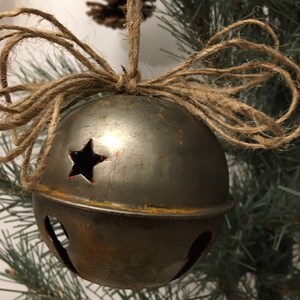 Galvanized Jingle Bells. Set of 3 Large Metal Christmas Bells. Vintage ...