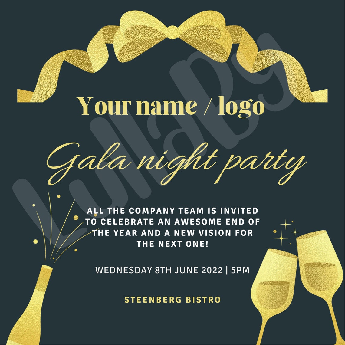 Elegant Party Invitation, Gala Night, Corporate Event, Formal ...