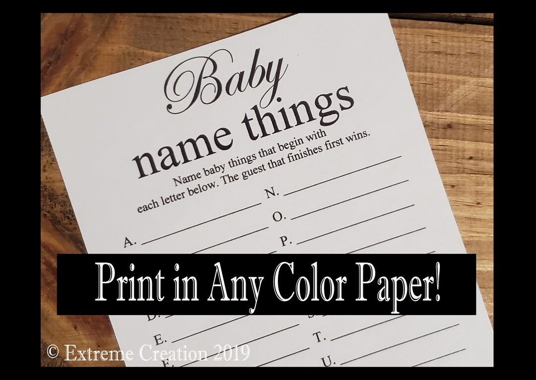 ABC Baby Shower Games Printable Name Things. Baby Shower Game - Etsy
