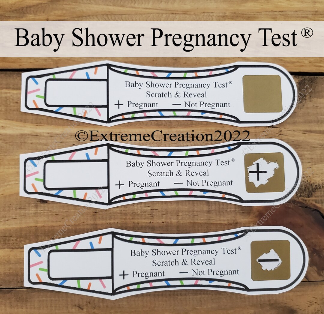 Baby Shower Game Scratch off Pregnancy Test Game for Baby Shower - Etsy