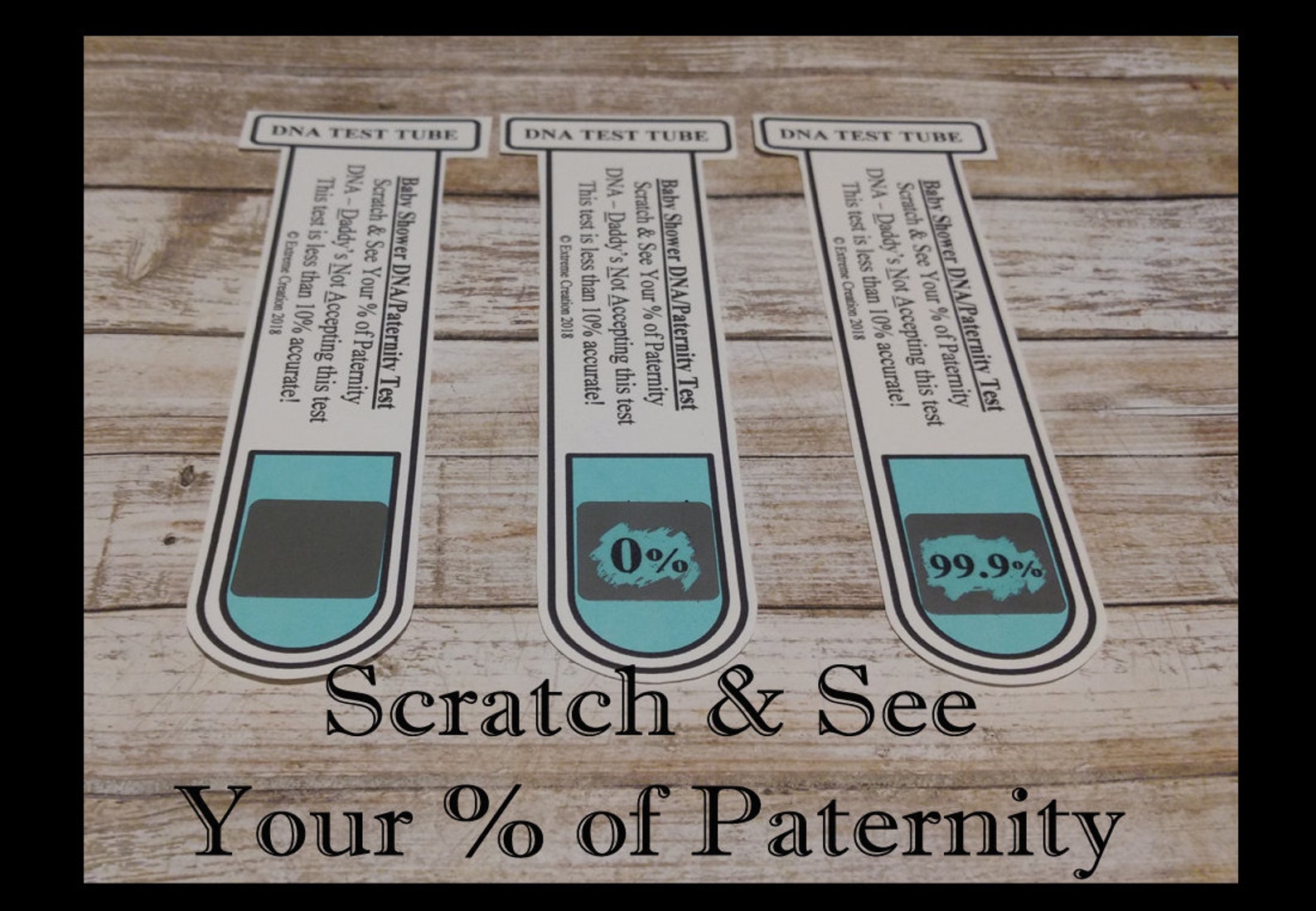Coed Baby Shower Game DNA Paternity Test Scratch off Cards | Etsy