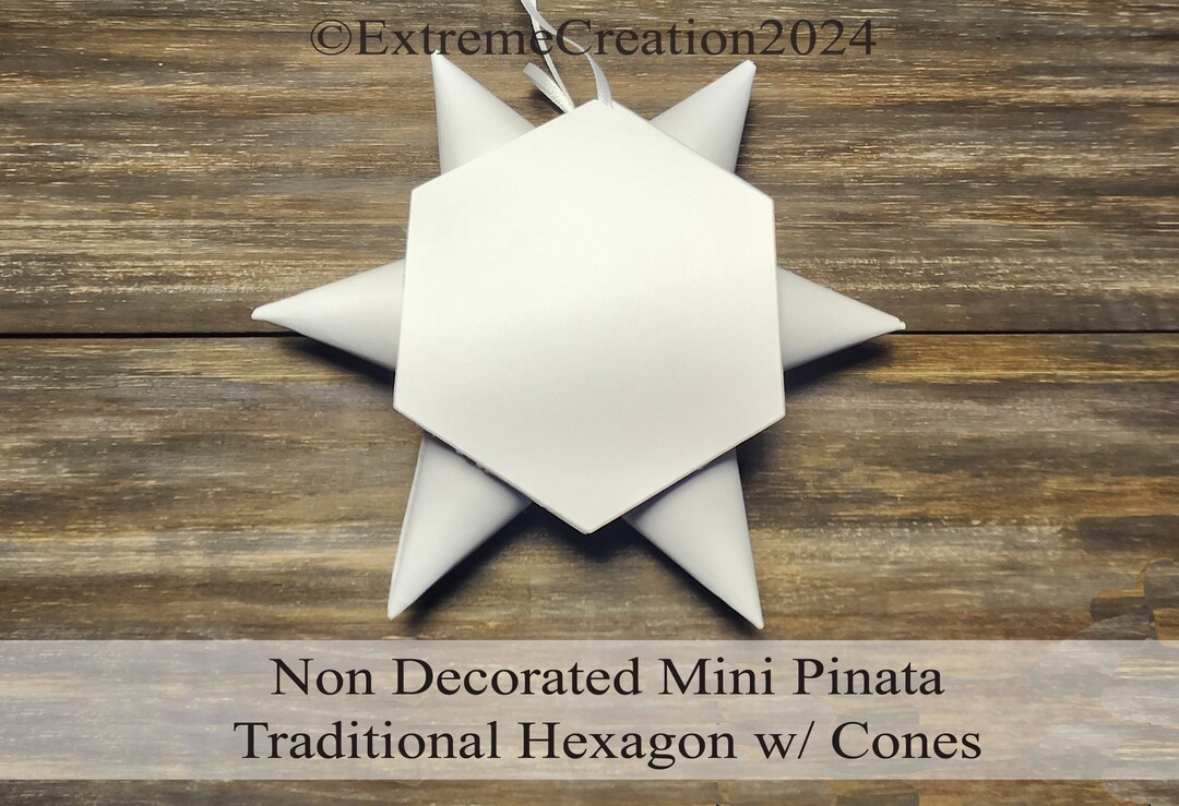 15 Piñatas Mini Traditional 6 Cone Piñatas. Plain Non Decorated. Party ...