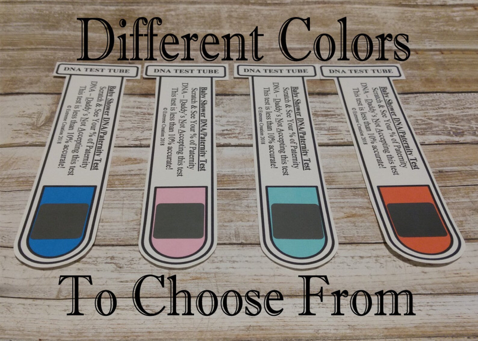 Coed Baby Shower Game DNA Paternity Test Scratch off Cards | Etsy