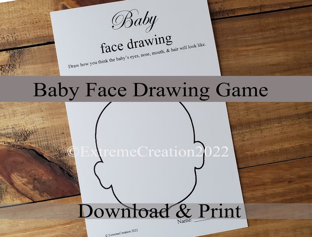 Draw the Baby - Baby Face Drawing Game - Baby Shower Games - What Will ...