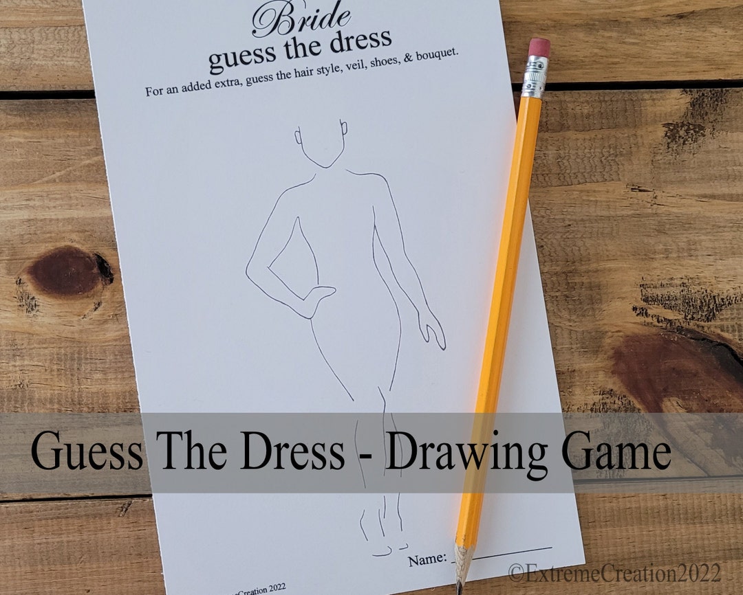 Guess the Dress Bridal Shower Games Draw the Dress - Etsy