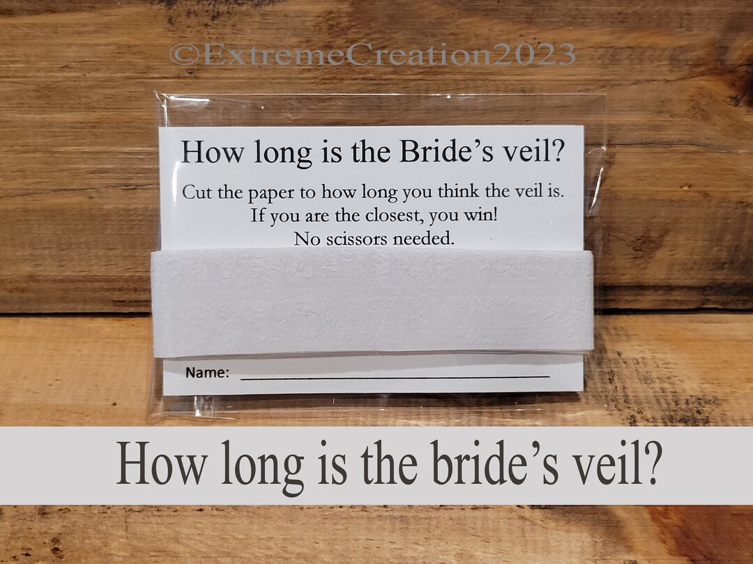 Veil Game - How Long is the Veil - Bridal Shower Game - Etsy