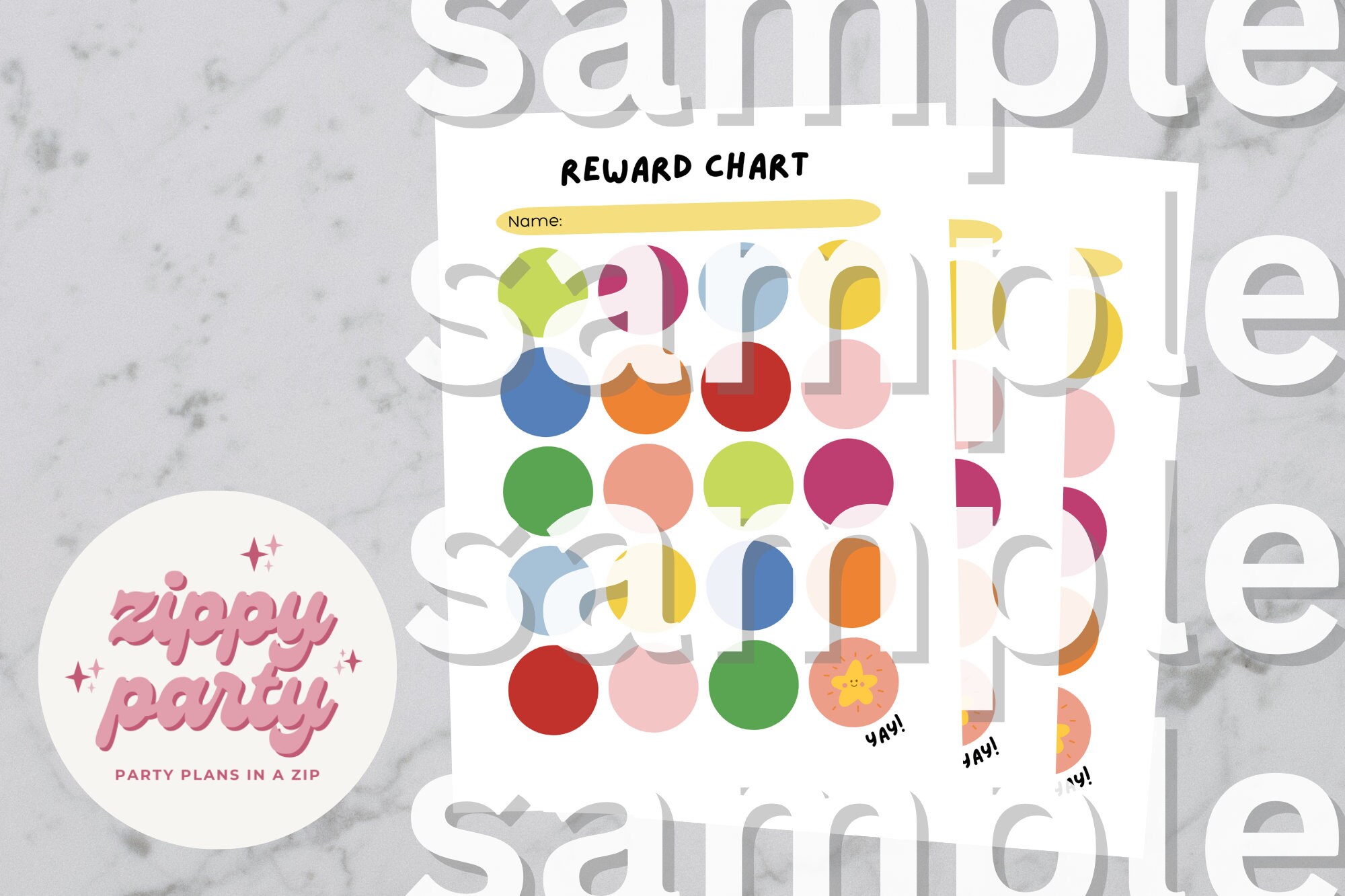 Colorful Printable Reward Chart, Sticker Chart, Behavior Chart, Toddler ...