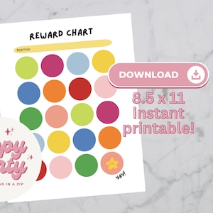 Colorful Printable Reward Chart, Sticker Chart, Behavior Chart, Toddler ...