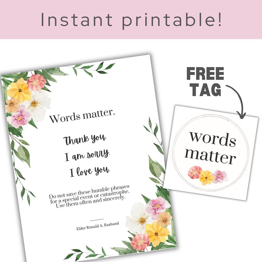 Words Matter Instant Digital Download - LDS General Conference April ...