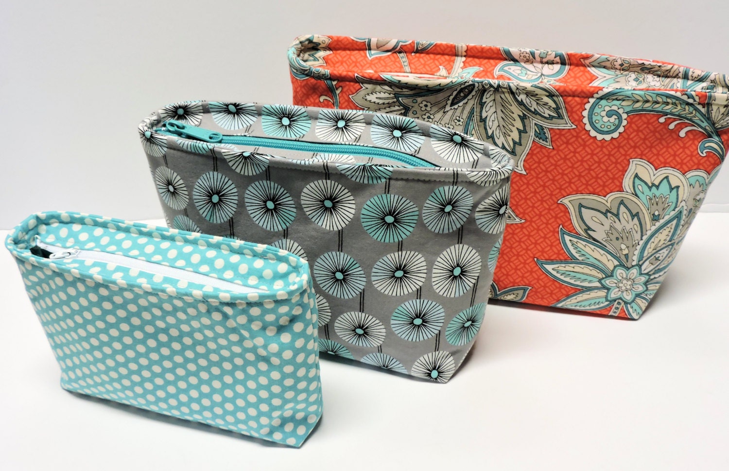 Travel Toiletry Set, 3 Pc. Cosmetic Bag Set, Small Medium Large, Makeup ...