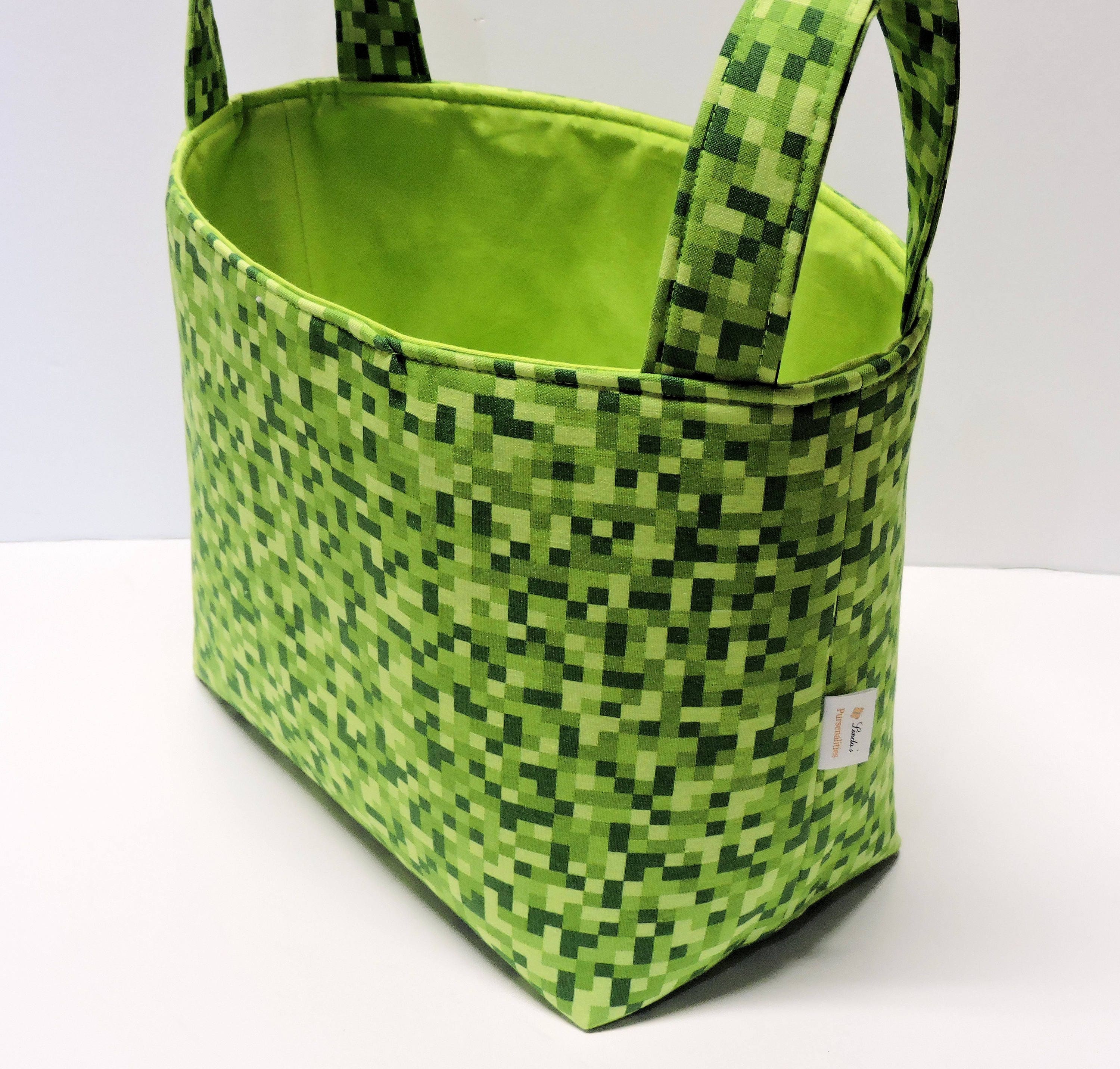 Minecraft with Game Icons Fabric Toy Basket/Tote/Gift Basket ...