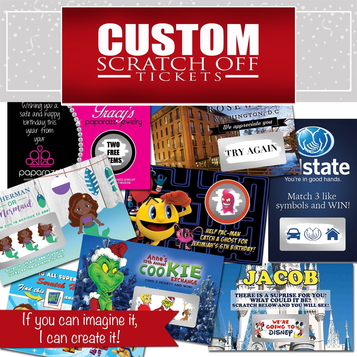 Custom scratch off ticket party game | Etsy