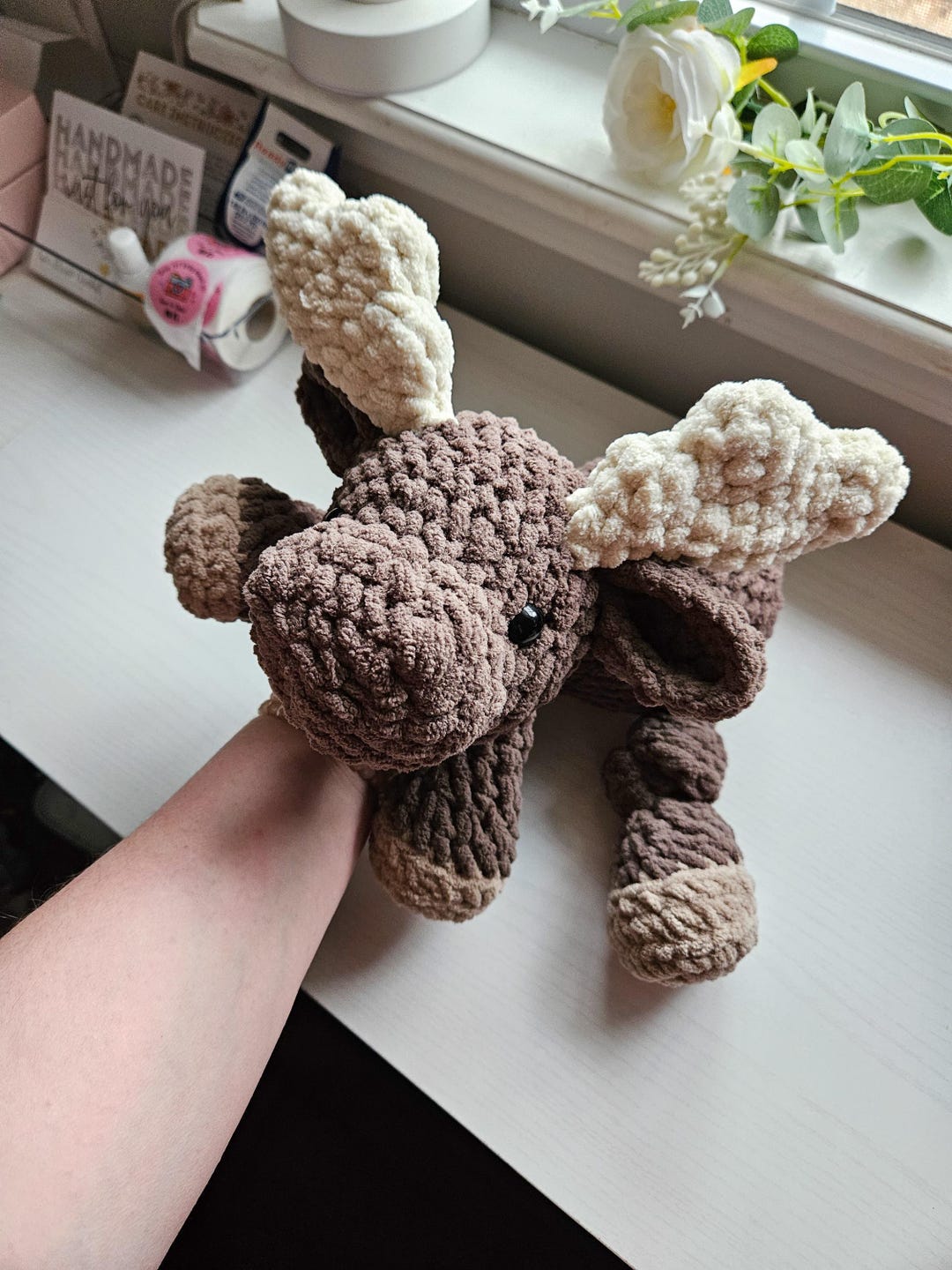 Crochet Moose Stuffie | Handmade Woodland Moose | Woodland Handmade ...