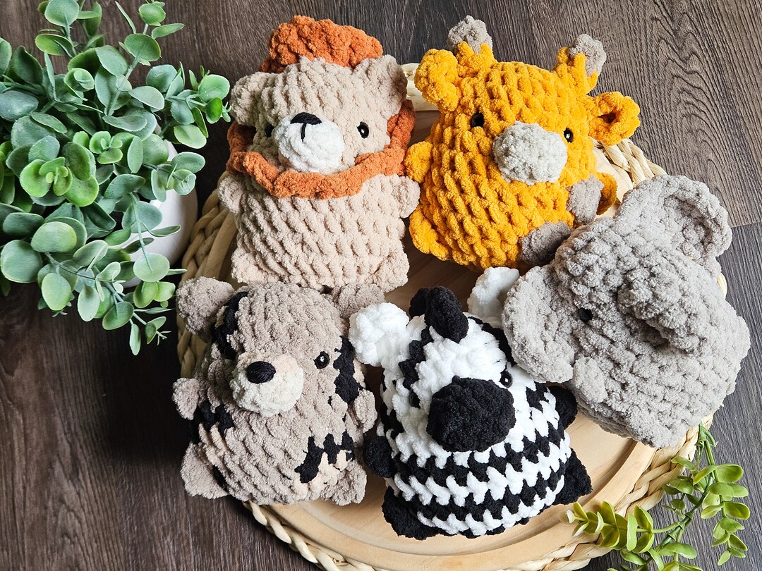 Mini Chubby Safari Animals Crochet Safari Crochet Zoo Plushie Safari ...