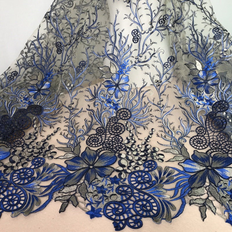 Embroidered Sheer Fabric - Etsy