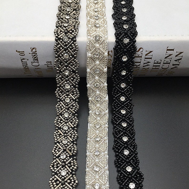 Bridal Beaded Trim, Bead Lace Trim, Beaded Trim Veil, Wedding Trim DIY ...