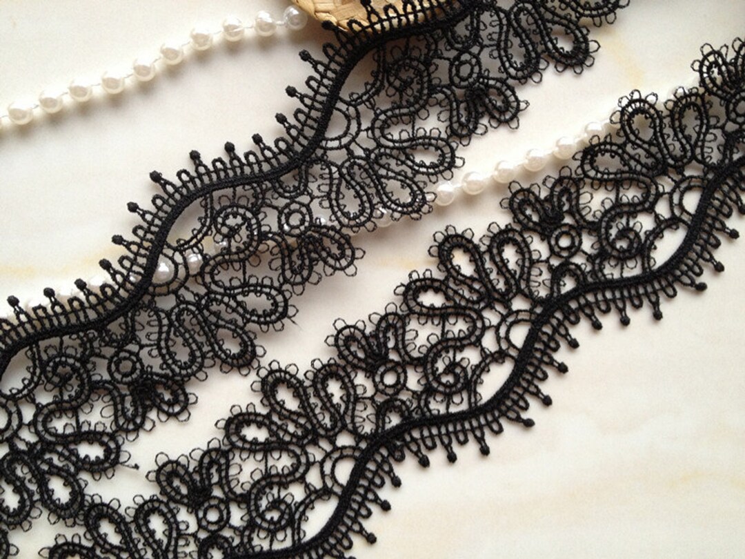 Venise Lace Trim, Black Lace Trim, Exquisite Lace Trim, Black Wedding ...