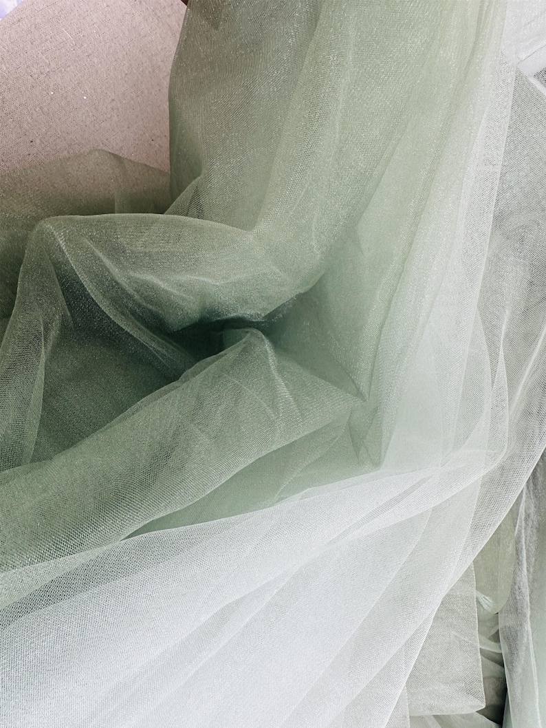 Shiny Ombre Green Tulle Fabric, Soft Elastic Tulle Lace Fabric, Glitter ...