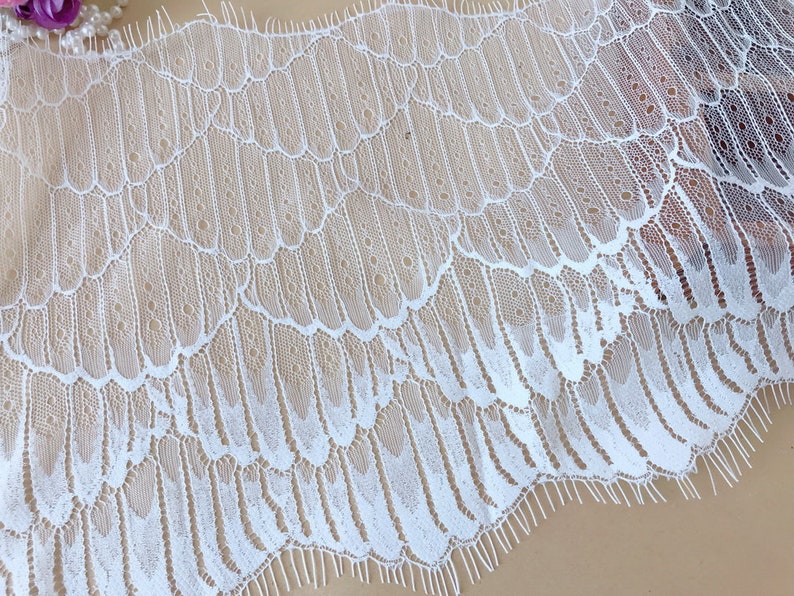 Chantilly Lace Chic Feather Lace Trim for Wedding Gown | Etsy