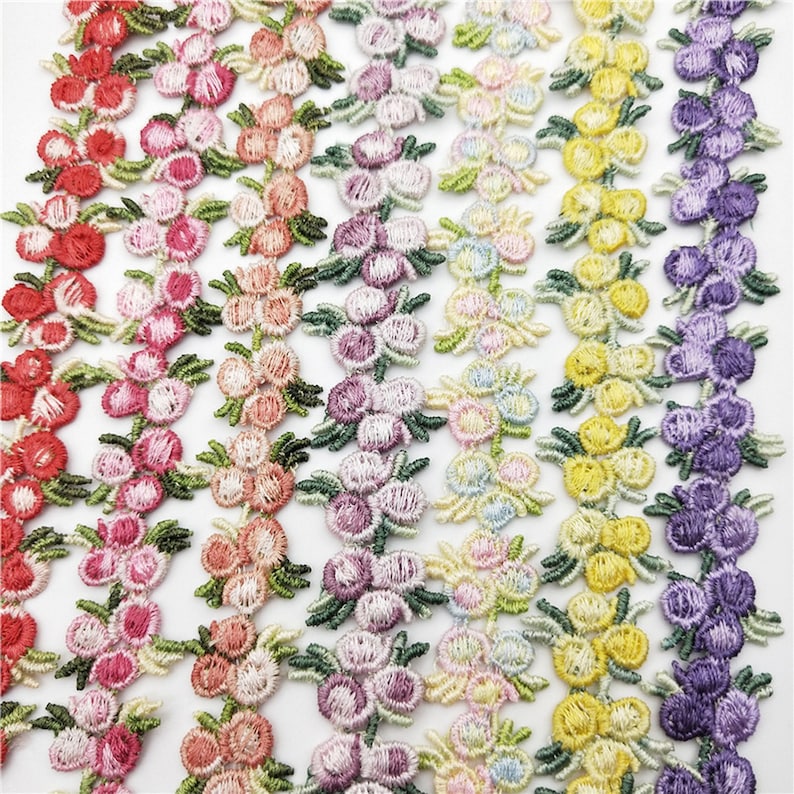 Delicate Floral Rococo Cherry Trim Vintage Style Embroidered - Etsy