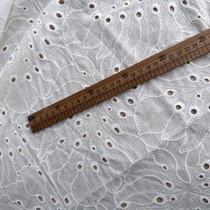 Cotton Eyelet Fabric off White Leaves Pattern 51" Wide Cotton Fabric ...