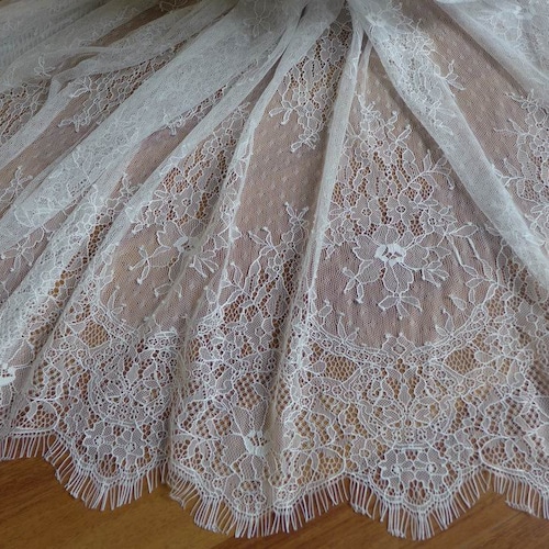 SOFT White French Chantilly Lace Fabric Elegant Floral Wedding - Etsy