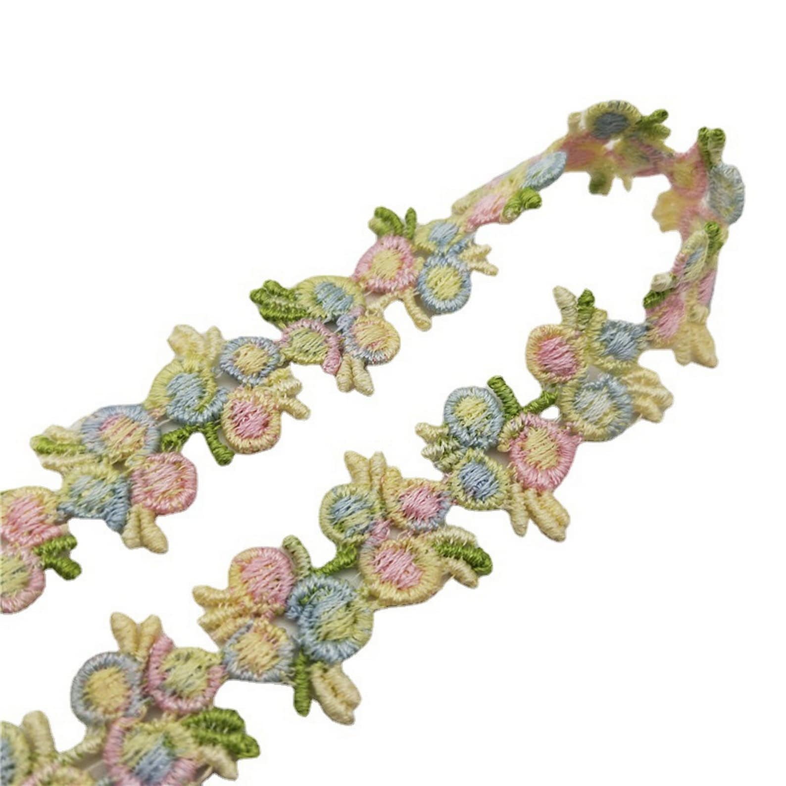 Delicate Floral Rococo Cherry Trim, Vintage Style Embroidered Lace ...