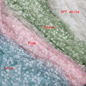 Soft Tulle Floral Printed Fabric, Flower With Glitter Design Tulle ...