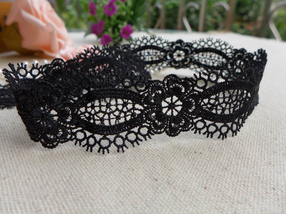 Gothic Venise Lace Trim in Black for Black Bridal, Necklace, Jewelry ...