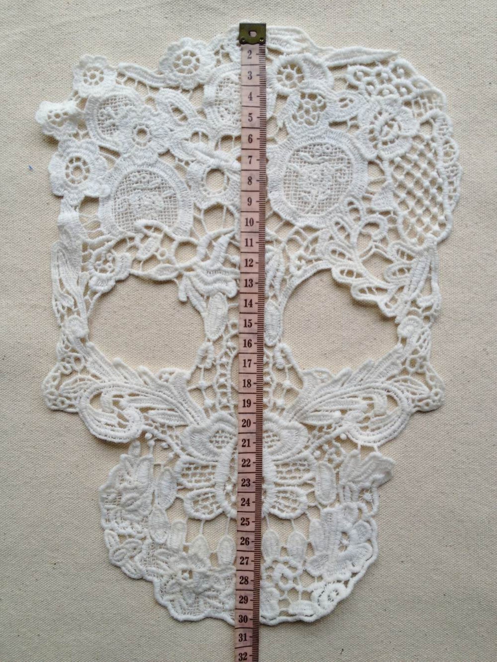 Off-white Lace Applique Skull Lace Appliques Cotton Lace | Etsy