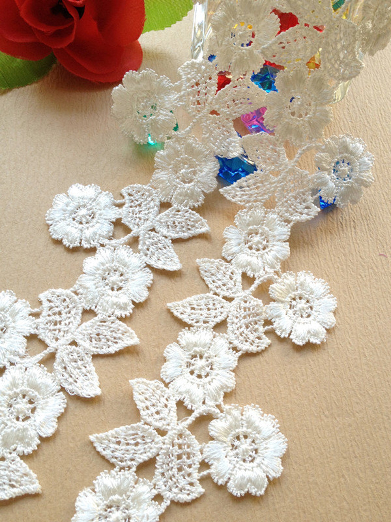Daisy Flower Lace Trim Bridal Lace Trim Wedding Dress - Etsy