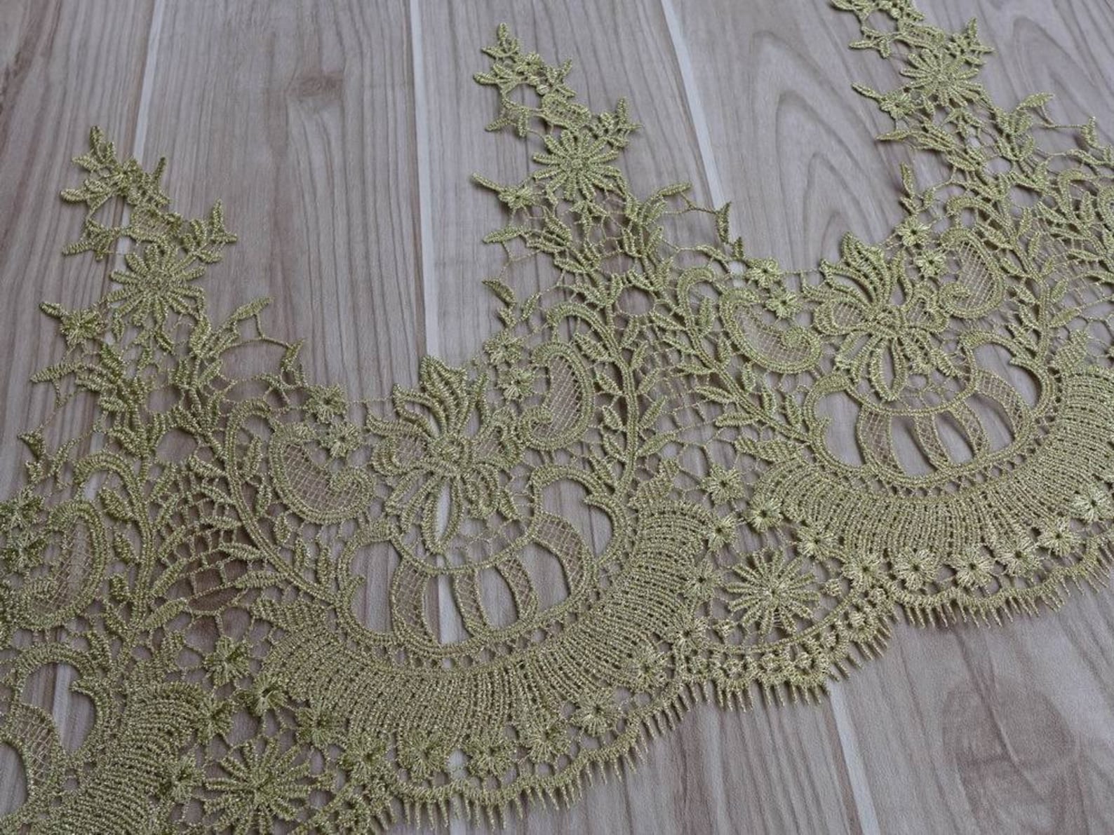 Vintage Gold Lace Antique Floral Embroidered Lace Trim With - Etsy