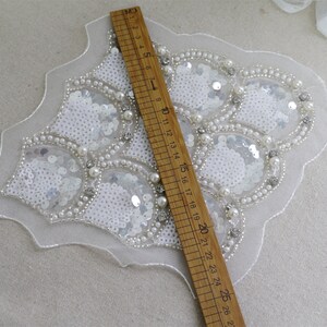 Beaded Applique, Shell Motifs, Pearls Sequins Sewing Applique for Hats ...