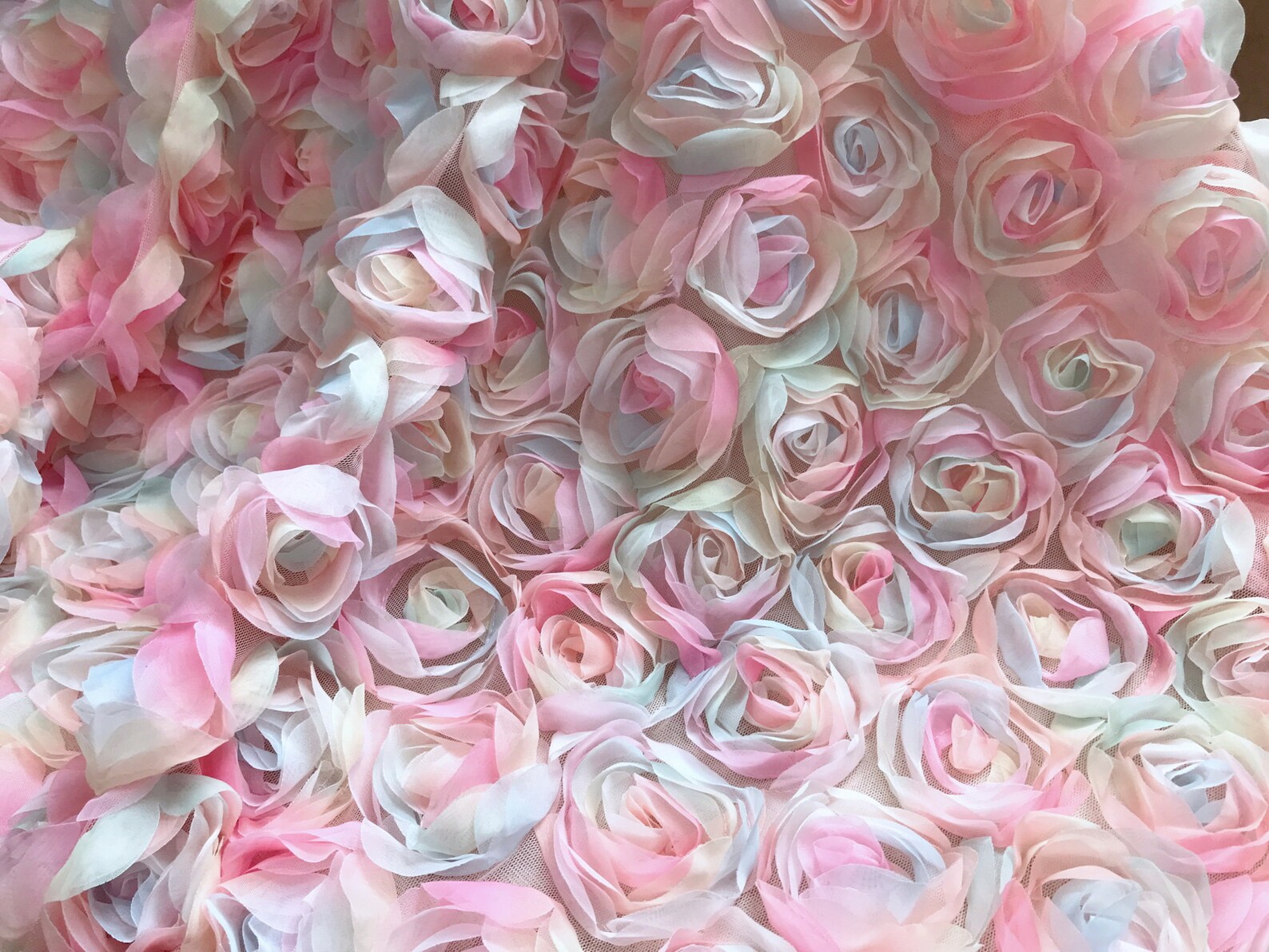 Gorgeous 3D Chiffon Roses Colorful Flower Embroidery Wedding | Etsy