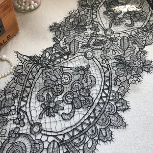 Retro Lace Black Eyelash Lace Trimming Sewing for Dress Hem, Millinery ...