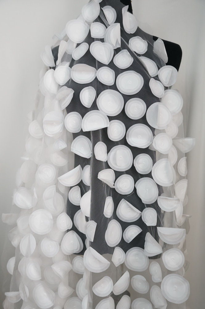 3D Circle Design Mesh Fabric Organza Circle Fabric for Prom | Etsy
