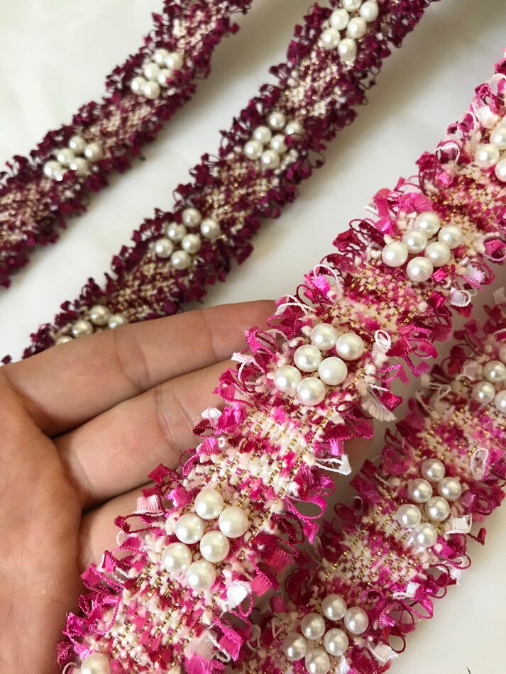 Beaded Sewing Trim, Chic Pearl Beads Trimming Lace for Dresses, Collar ...