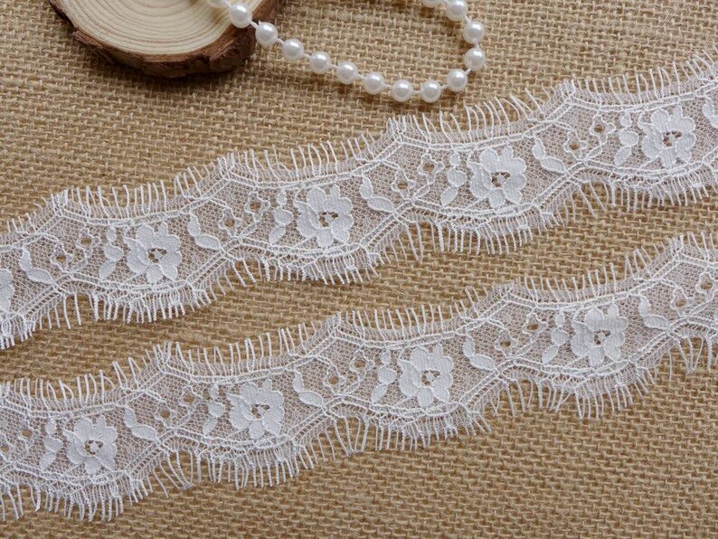 White Lace Trim Chantilly Lace Trim Wedding Garter Lace | Etsy