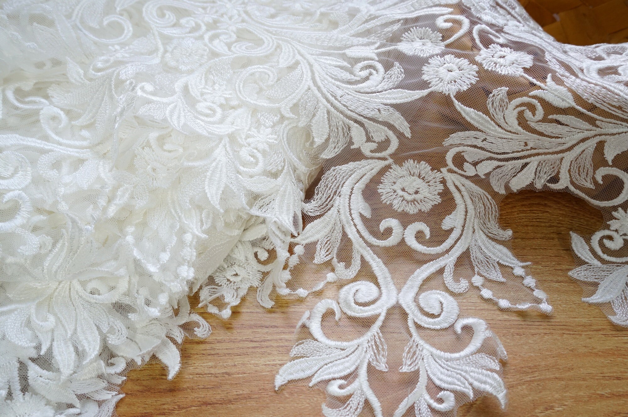 Baroque Style Lace Ivory Embroidered Lace Trim for Wedding | Etsy