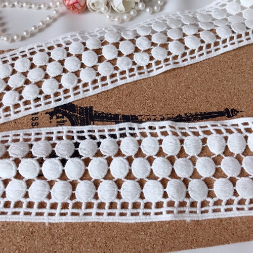 Off White Cotton Lace Embroidered Lace Trim Wide Cotton - Etsy