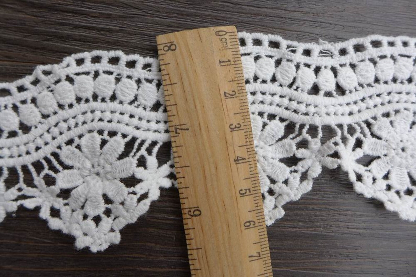 Pretty White Lace Trim Cotton Floral Lace Fabric Trim 2.36 - Etsy