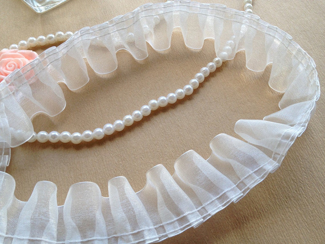 SALE off White Ruffled Ribbon for Hair Bows Headbands Sewing | Etsy